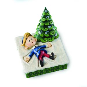 Rudolph The Red-Nosed Reindeer Traditions Figurine - Hermey As Snow Angel