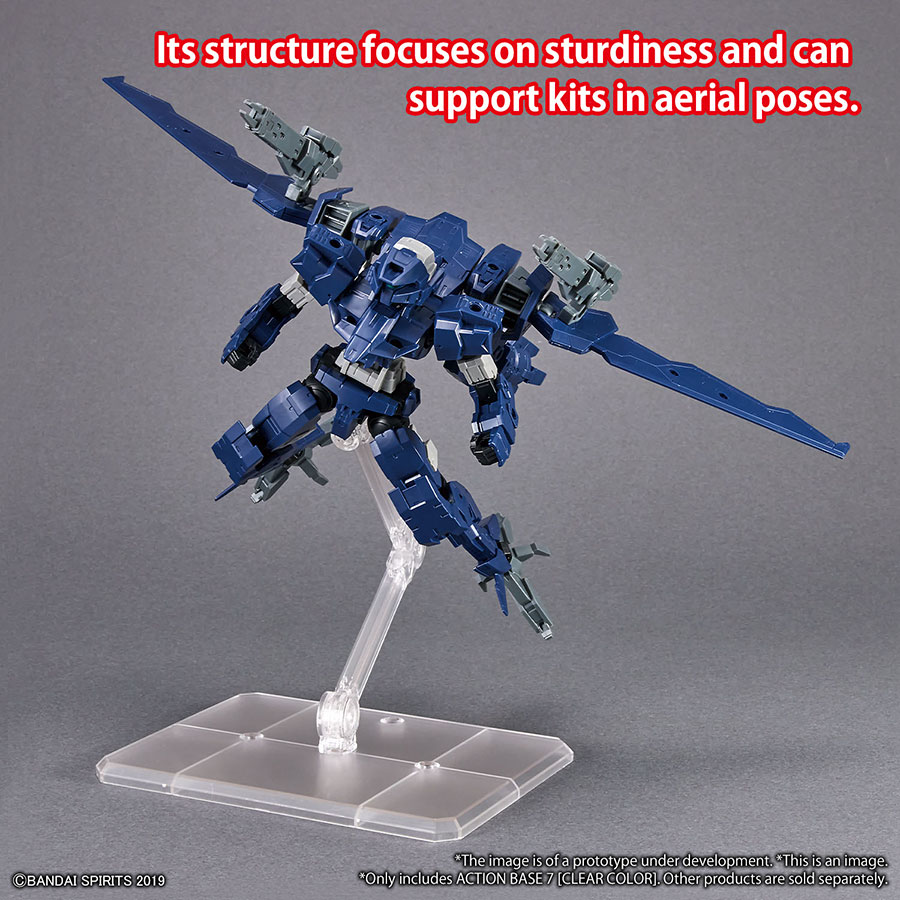 Action Base 7 Display Stand - Clear Color (For 1/144 / HG / RG / 30MM / 30MS / Figure-Rise ...
