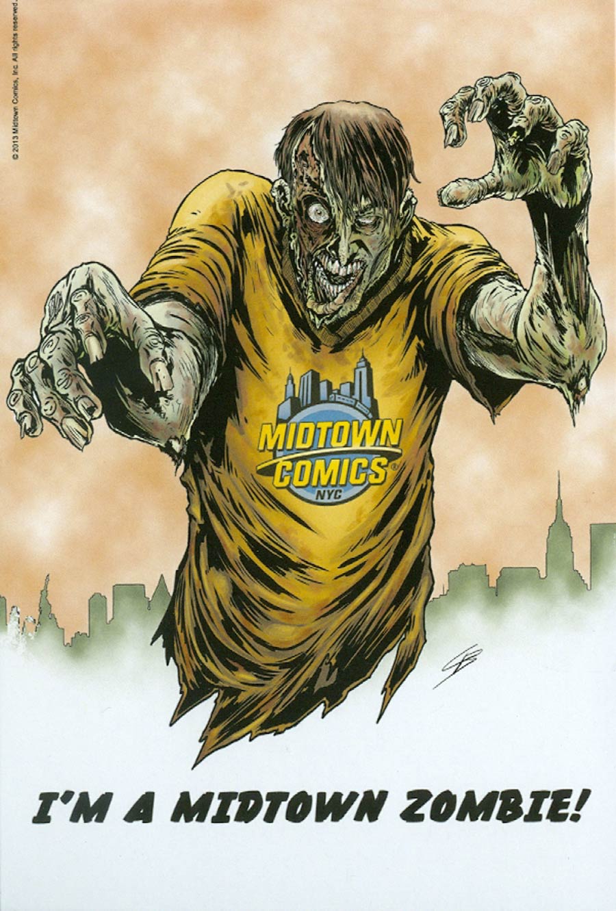 Midtown Comics Postcard - Midtown Zombie