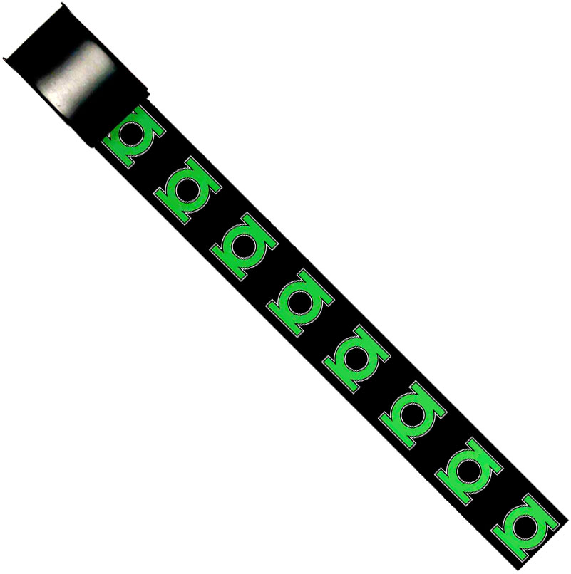 DC Comics 1.5-Inch Gloss Web Belt - Green Lantern Symbol Green On Black