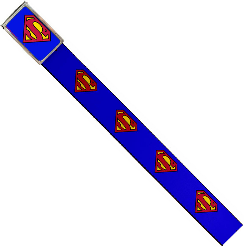 DC Comics 1.5-Inch Gloss Web Belt - Superman Shield Blue