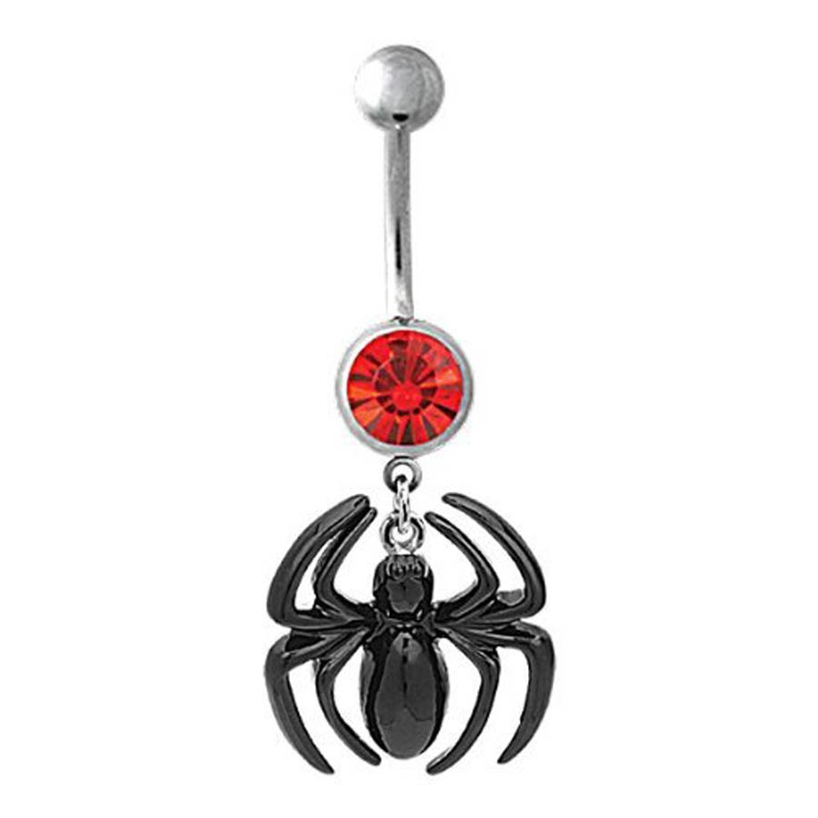 Marvel Comics Stainless Steel Belly Ring - Spider-Man Cut Out Logo With ...