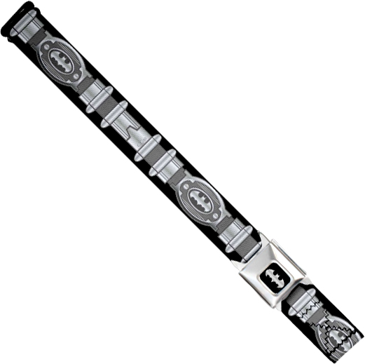 DC Comics Seatbelt-Style Belt 24-38 Inches - Batman Utility Belt Silver ...