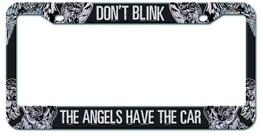 Doctor Who License Plate Frame - Dont Blink Angels Have The Car
