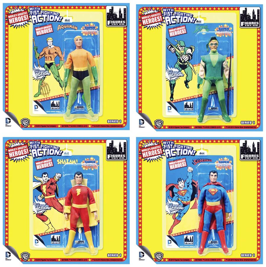 DC Super Powers 8-Inch Retro Action Figure Series 1 - Set Of 4