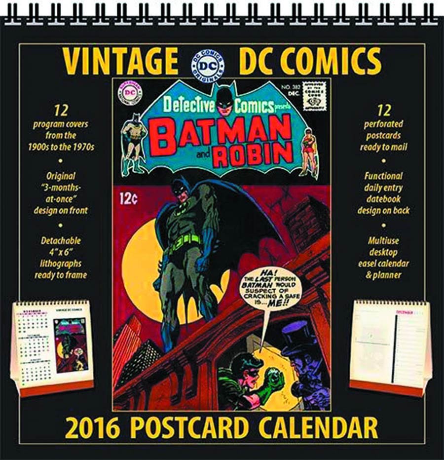 Vintage DC Comics 2016 Desktop Calendar