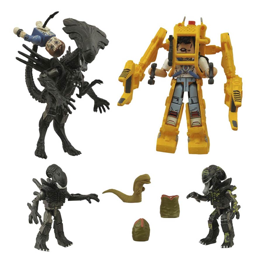 Aliens Minimates Deluxe Power Loader & Alien Queen Assortment Case