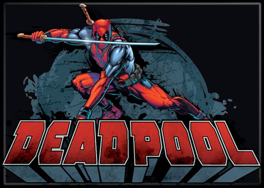 Marvel Comics 2.5x3.5-inch Magnet - Deadpool With Sword On Name (71858MV)
