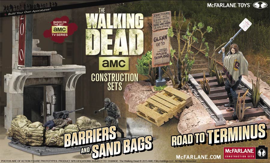 Walking Dead TV Building Set Jersey Barriers Case