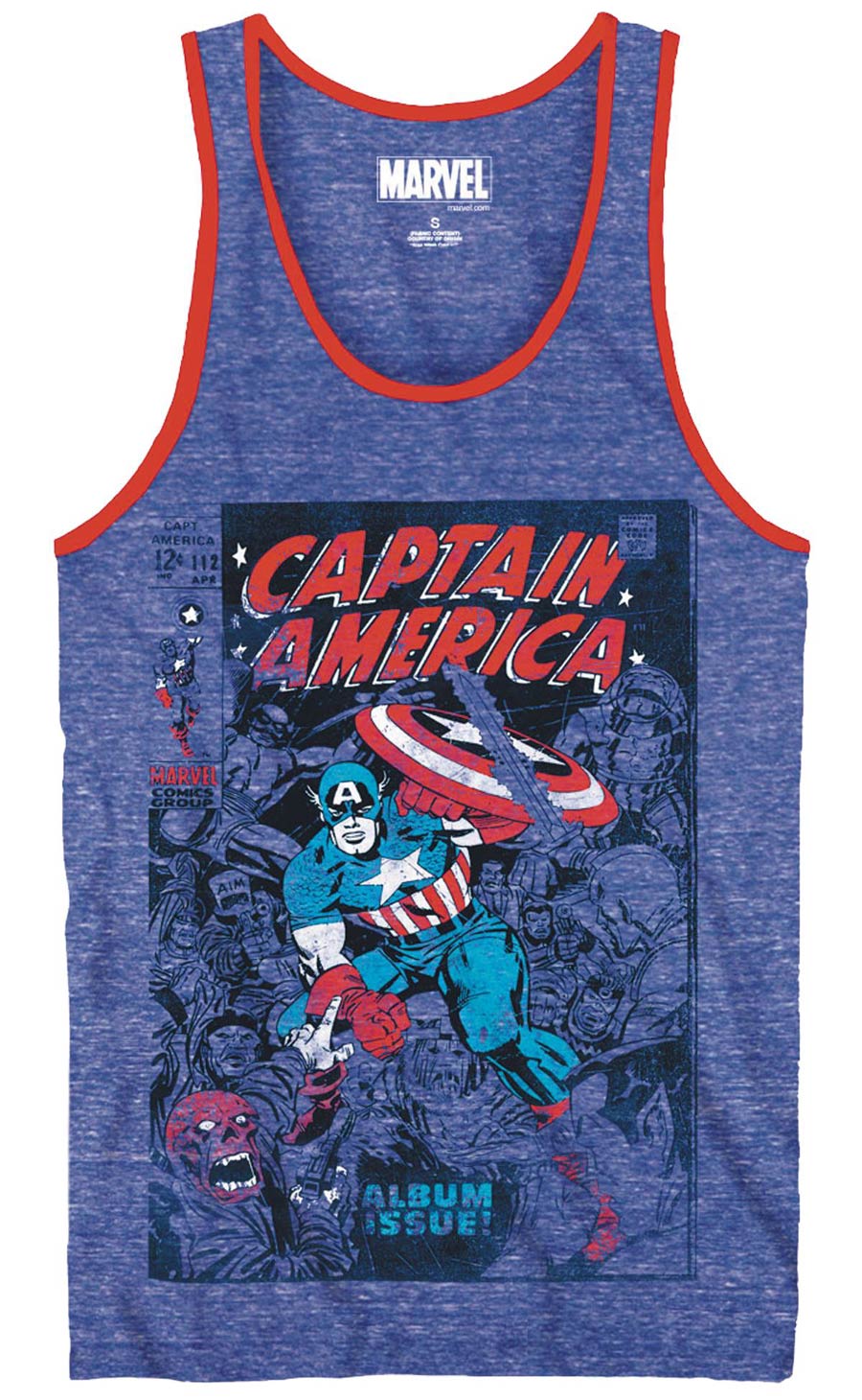 Captain America Issue 112 Royal Snow Heather Tank X-Large