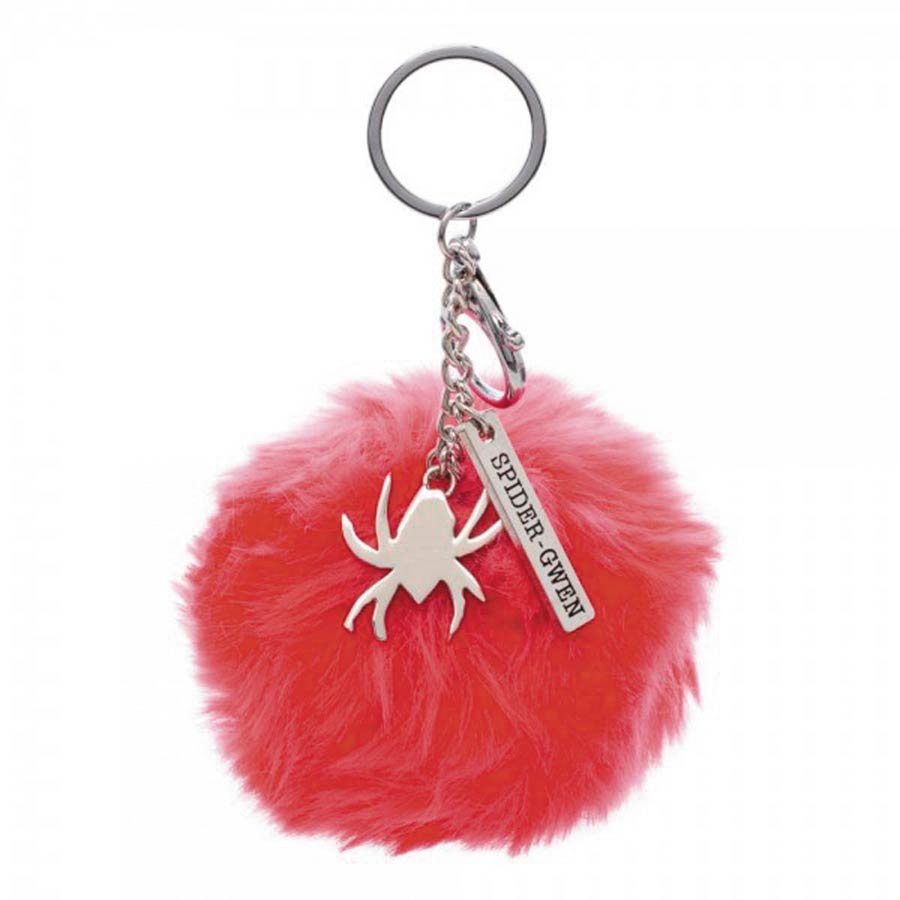 Marvel Furry Pom Pom Keychain Charm - Spider-Gwen