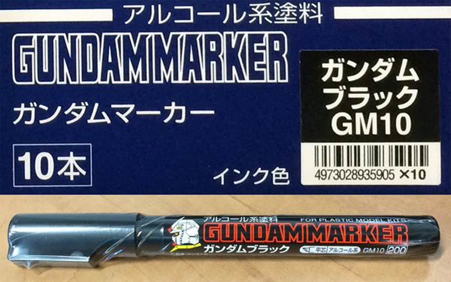 Gundam Marker - Box Of 10 Units - GM10 Black Marker