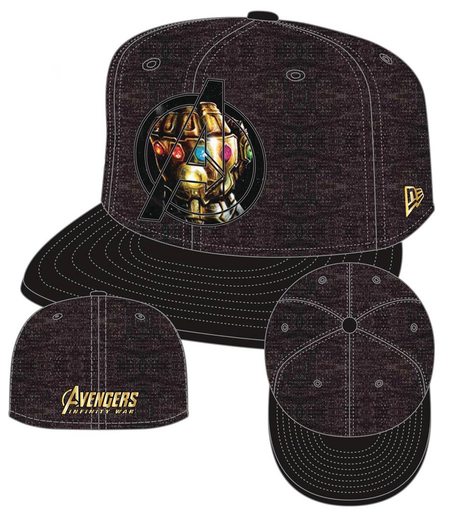 Avengers Infinity War Avengers Logo & Infinity Gauntlet 5950 Fitted Cap ...