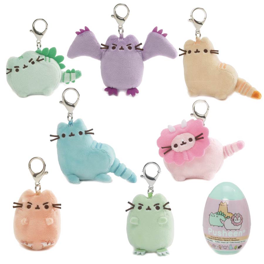 Pusheen Dinosheen Series 9 Mini Plush Clip Blind Mystery Box 24-Piece ...