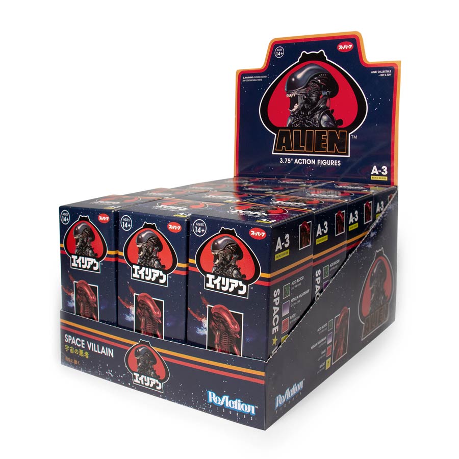 Alien Reaction Figure - Xenomorph Wave 3 Blind Box Display of 12 Figures