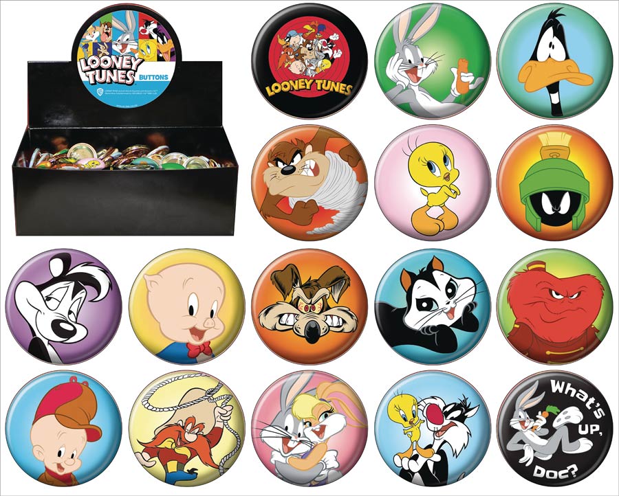 Looney Tunes Button 144-Piece Assortment Display