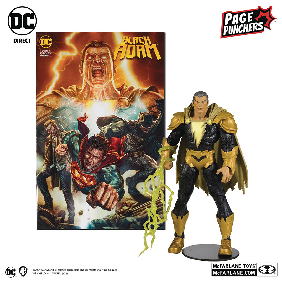 DC Direct Black Adam Wave 1 Black Adam 7-Inch Action Figure With Comic Case