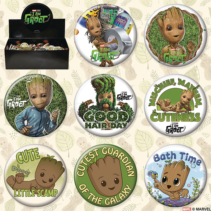 I Am Groot Button 144-Piece Assortment Case