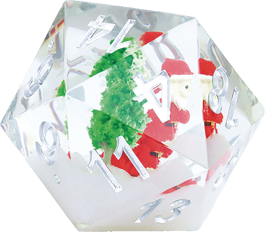 Christmas Scenic 54mm D20 Dice - Santa Claus