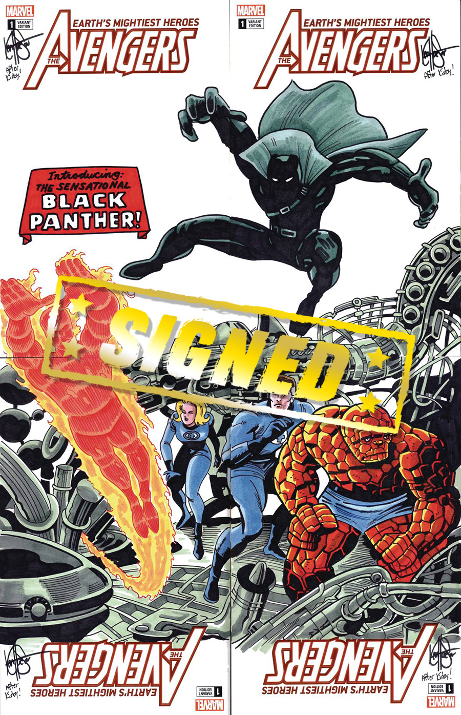 Dynamic Forces Fantastic Four 52 Homage Commissioned Cover Art 4-Piece ...
