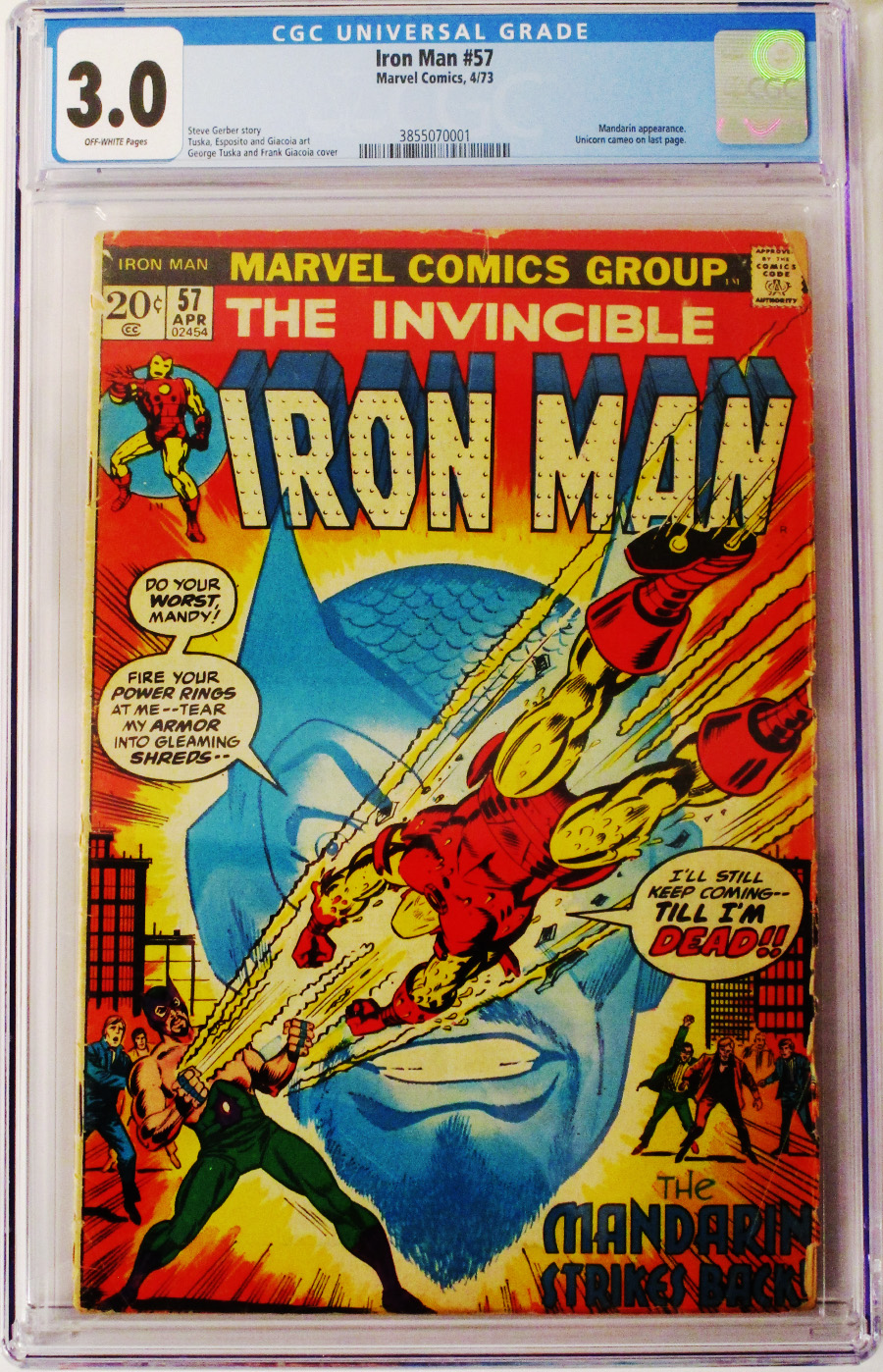 Iron Man #57 Cover B CGC 3.0