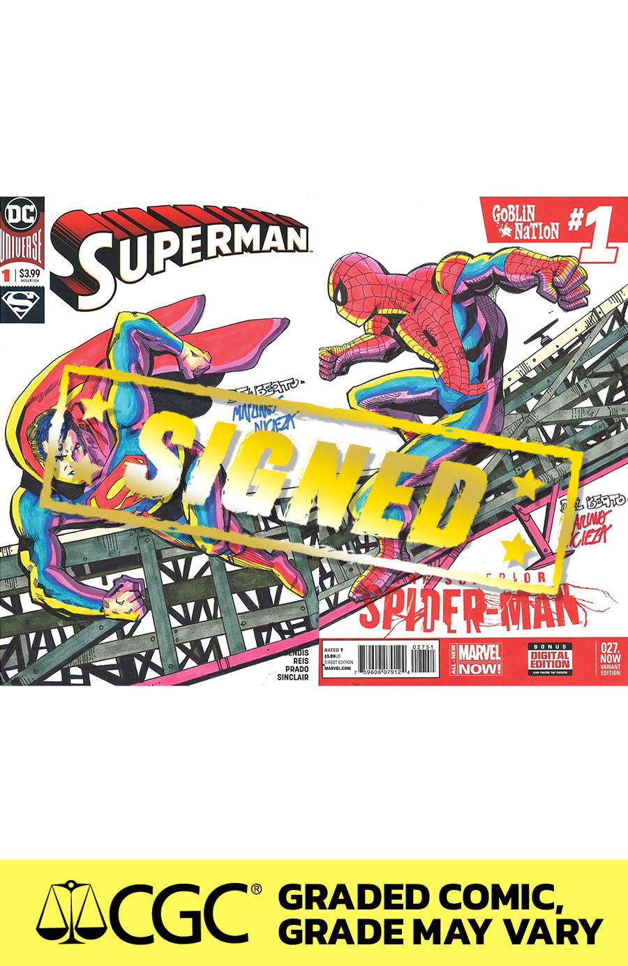 Marvel & DC Blank Connecting Cover Art Signed & Remarked By Mariano ...