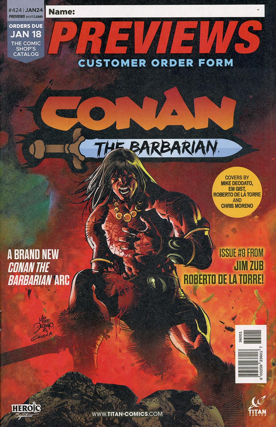 Previews Customer Order Form #424 January 2024