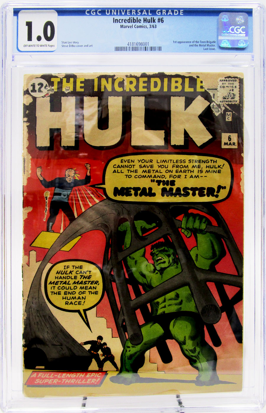 Incredible Hulk #6 Cover B CGC 1.0