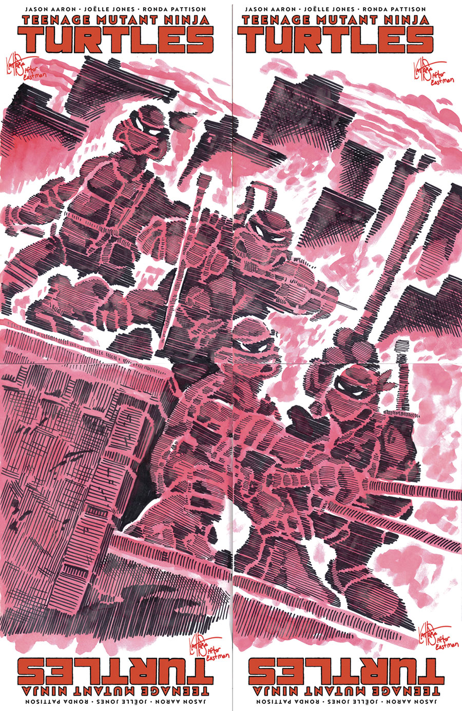 Teenage Mutant Ninja Turtles Commissioned Cover Art 4-Piece Connecting ...