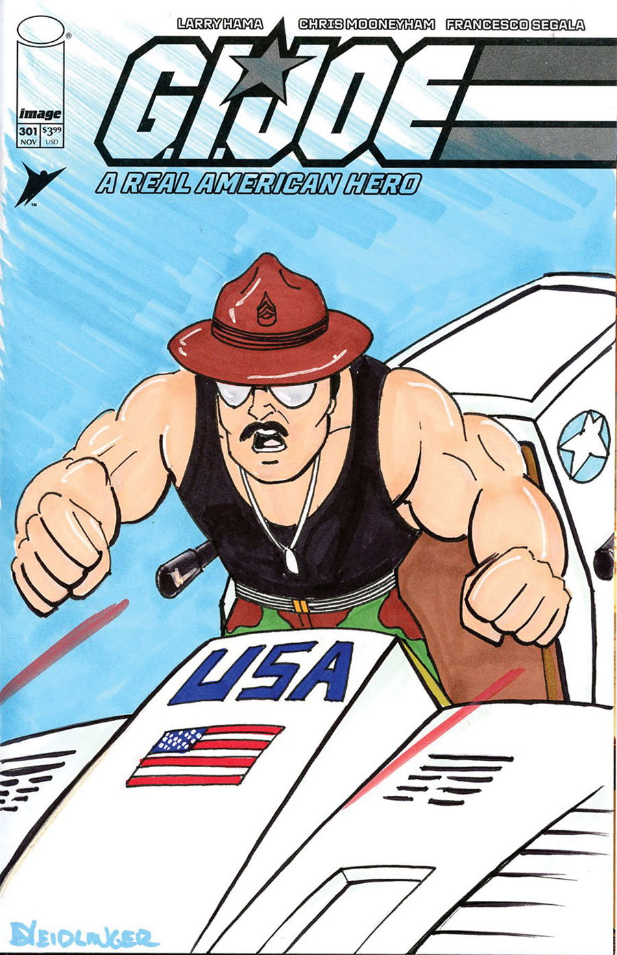 Image Comics Commissioned Cover Art Signed & Remarked By Dan Neidlinger With A Sgt Slaughter ...