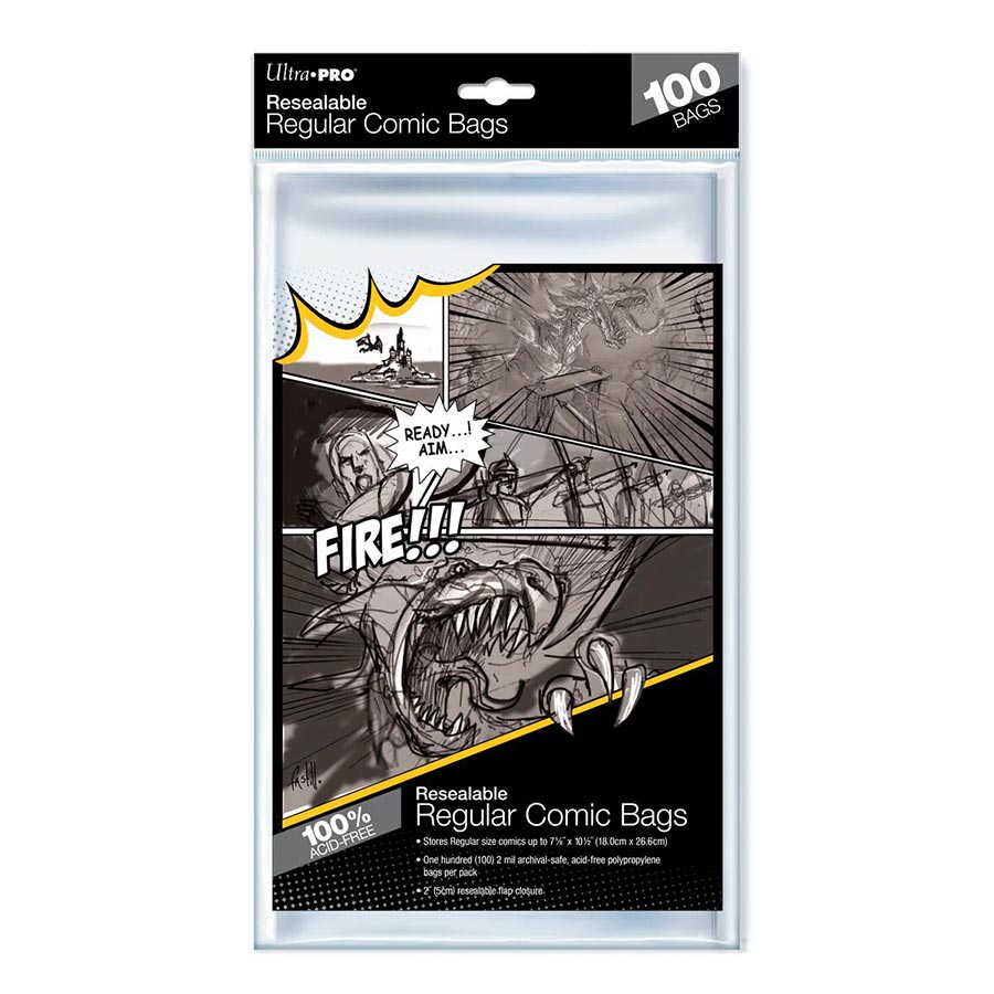 Ultra Pro Regular Size Resealable Comic Bags 100-Pack