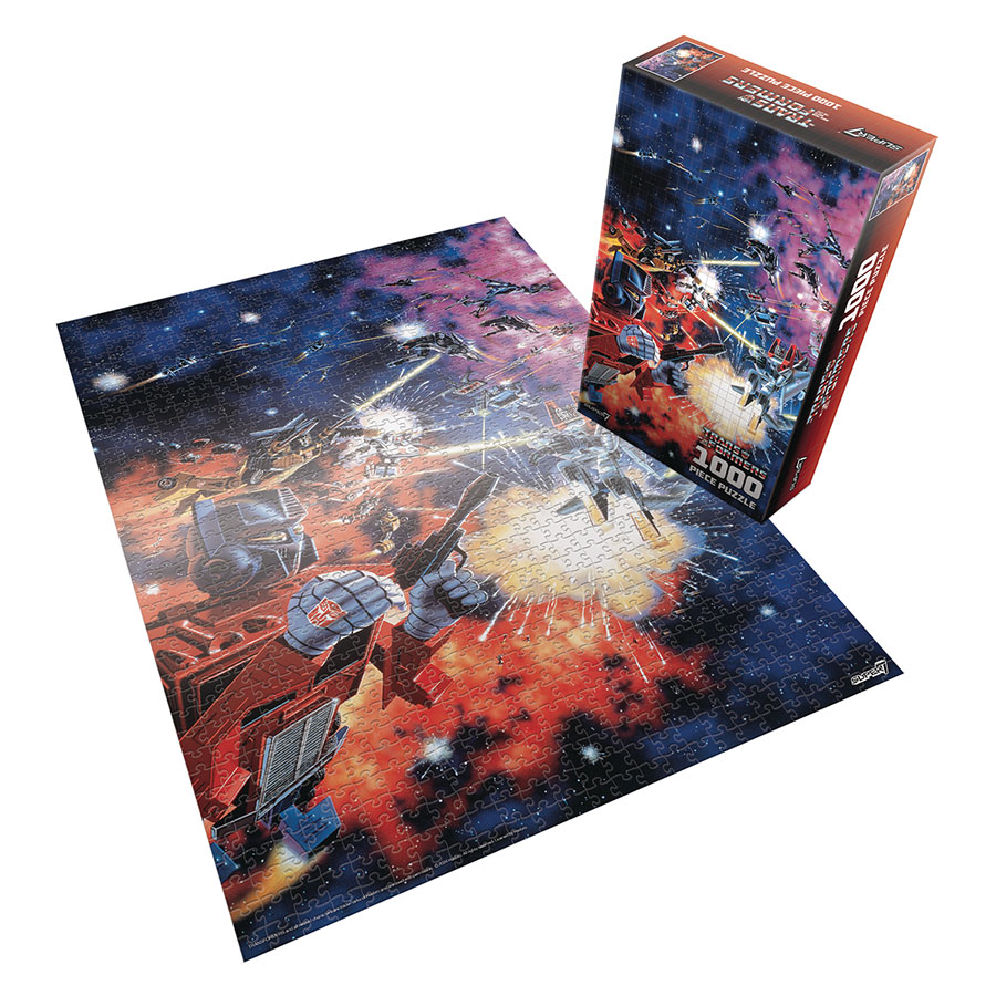 Transformers Space Fight Art Chrome 1000-Piece Jigsaw Puzzle